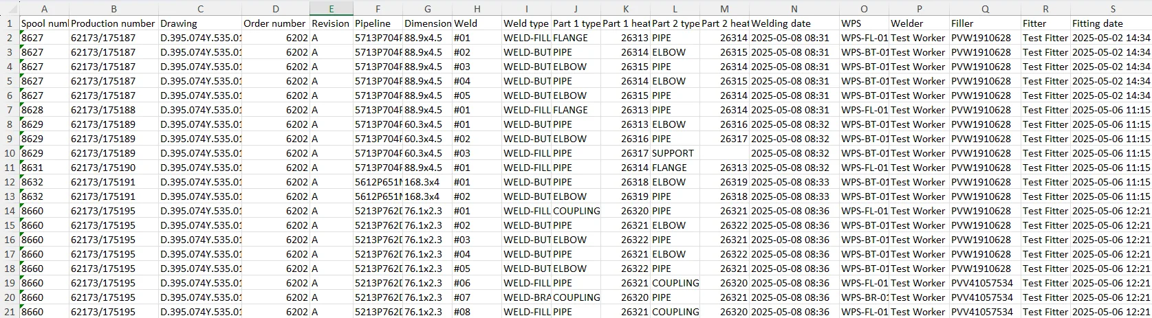 Welding Traceability - PipeCloud Features